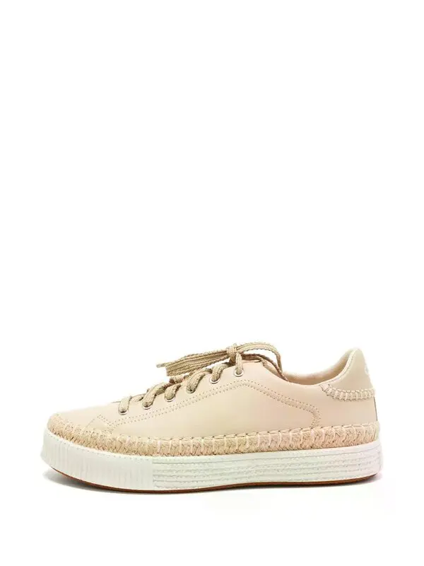 Chloé Telma Lace-up Low-top Sneakers With Braided Midsole