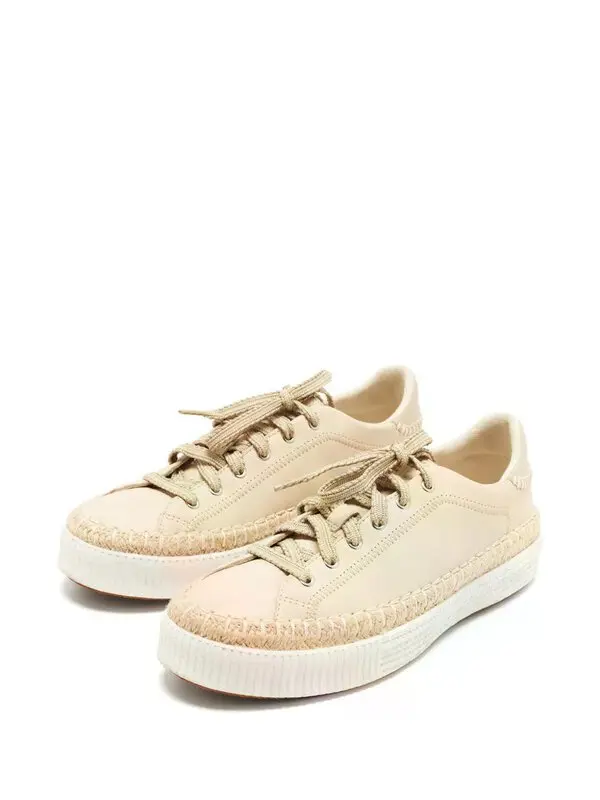 Chloé Telma Lace-up Low-top Sneakers With Braided Midsole