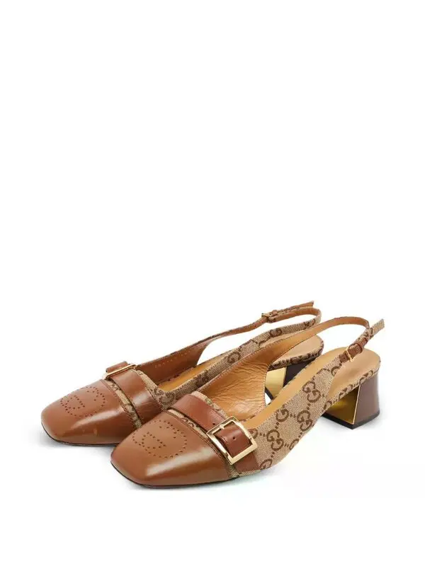 Gucci Gg Monogram Slingback Pumps