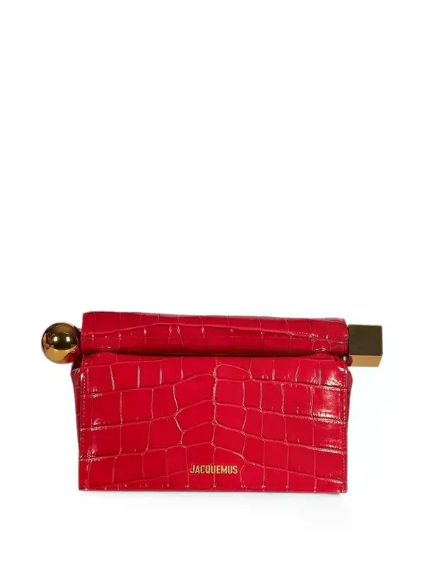 Jacquemus Croc-effect Foldover Clutch
