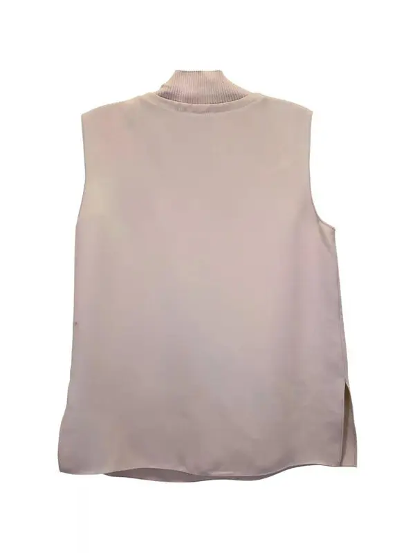 Theory Sleeveless Mock Neck Rib-knit Paneled Top