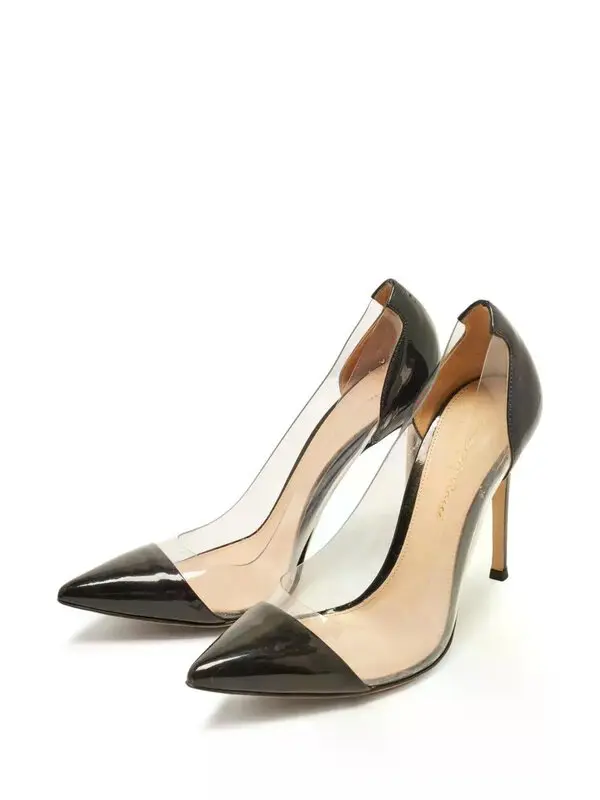 GIANVITO ROSSI Plexi Leather Pumps - Black