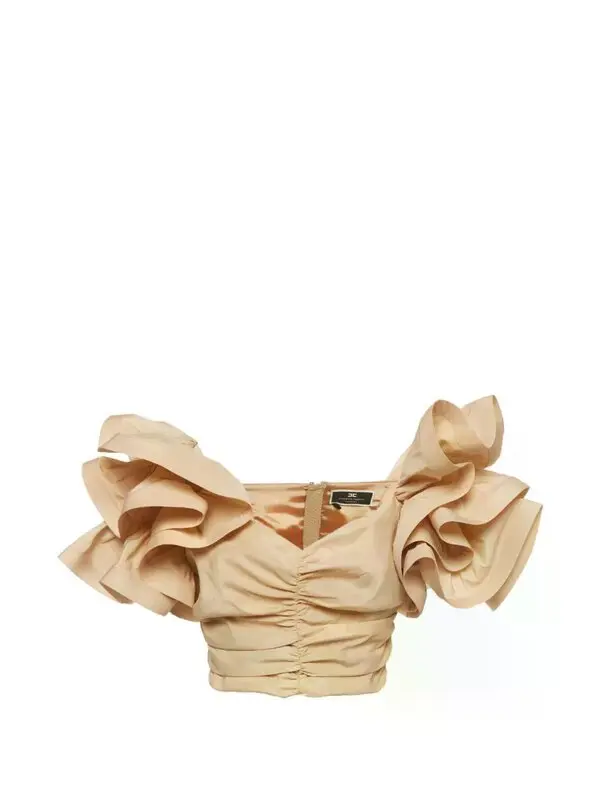 Elisabetta Franchi Ruffle Cropped Top