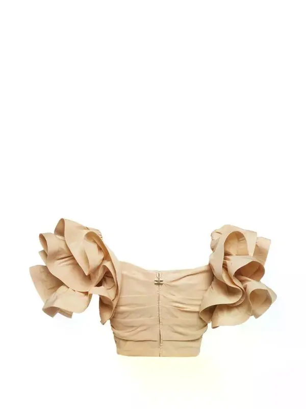 Elisabetta Franchi Ruffle Cropped Top