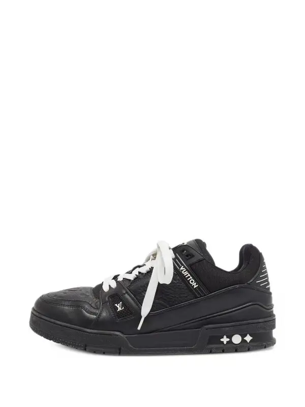 LOUIS VUITTON Leather Trainer Sneakers With Debossed Monogram Motif