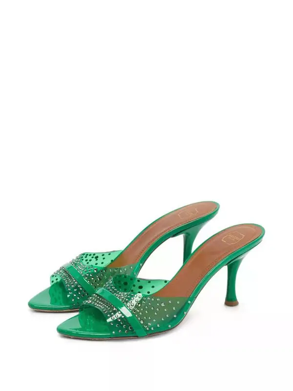MALONE SOULIERS Julia Crystal-embellished Mules - Green