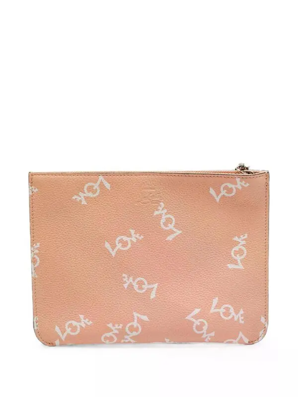 CHRISTIAN LOUBOUTIN Loubicute Love-print Clutch Bag - Pink