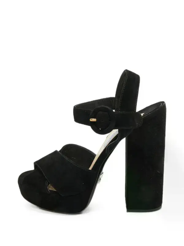 Prada Platform Ankle-strap Sandals - Black