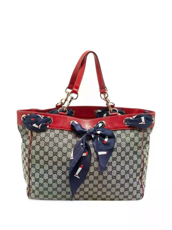 Gucci Positano Tote Bag With Printed Scarf Detail