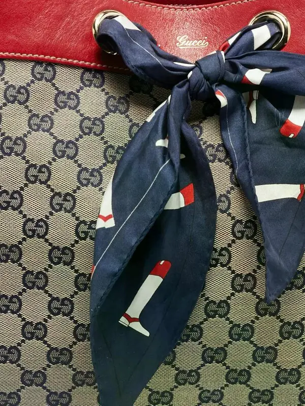 Gucci Positano Tote Bag With Printed Scarf Detail