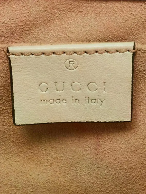 Gucci Small Padlock Gg Supreme Shoulder Bag With Pearl Embellishments