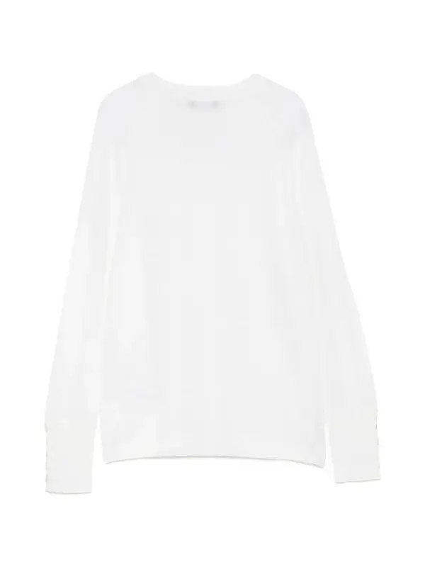 Alpha Studio Button-cuff Long-sleeve Sweater
