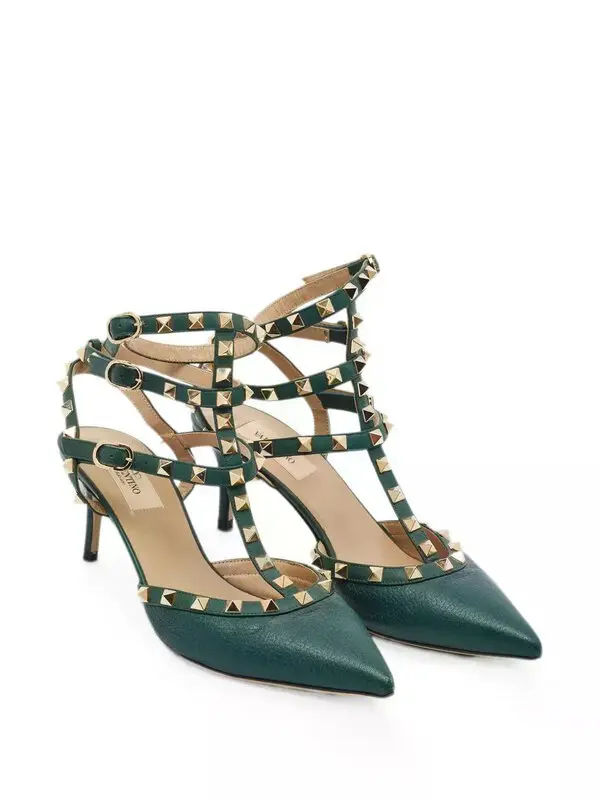 Valentino Garavani Rockstud Caged Pumps - Green
