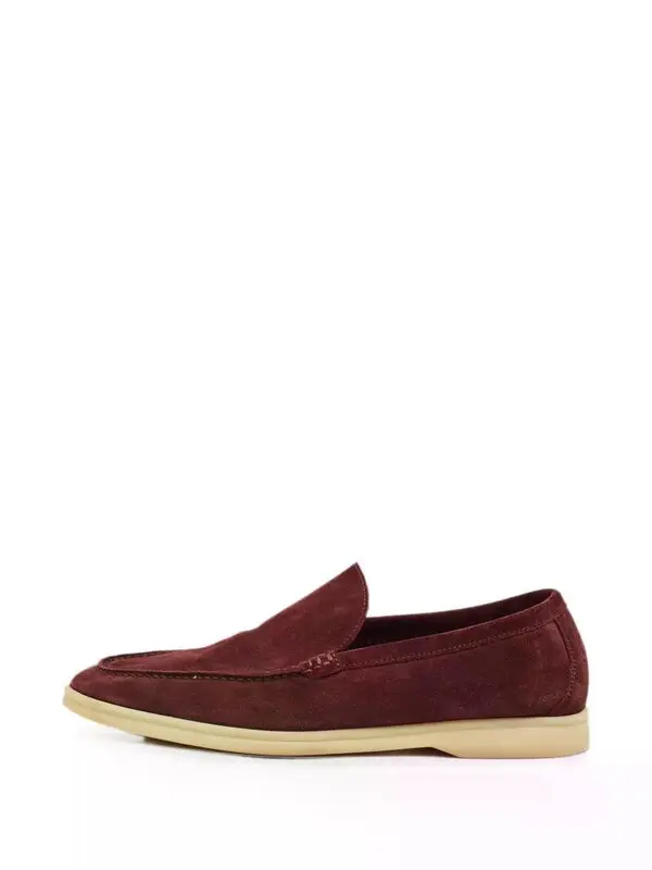 Loro Piana Summer Walk Suede Loafers - Red