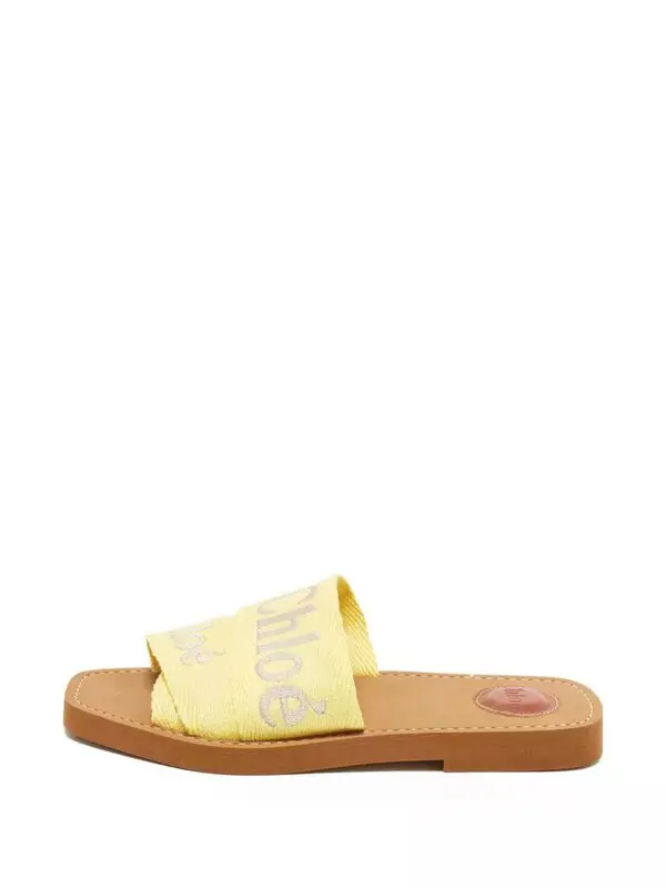 Chloé Woody Logo Slides - Yellow