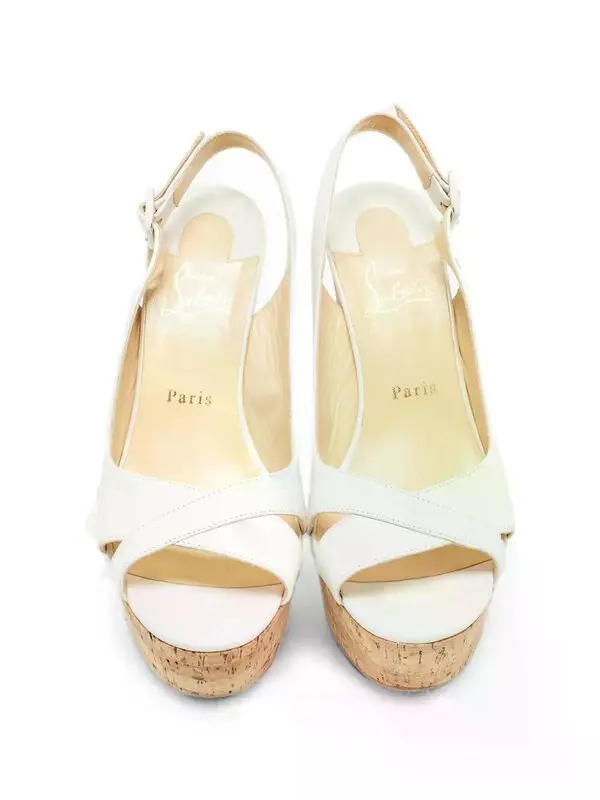 CHRISTIAN LOUBOUTIN Leather Wedge Sandals