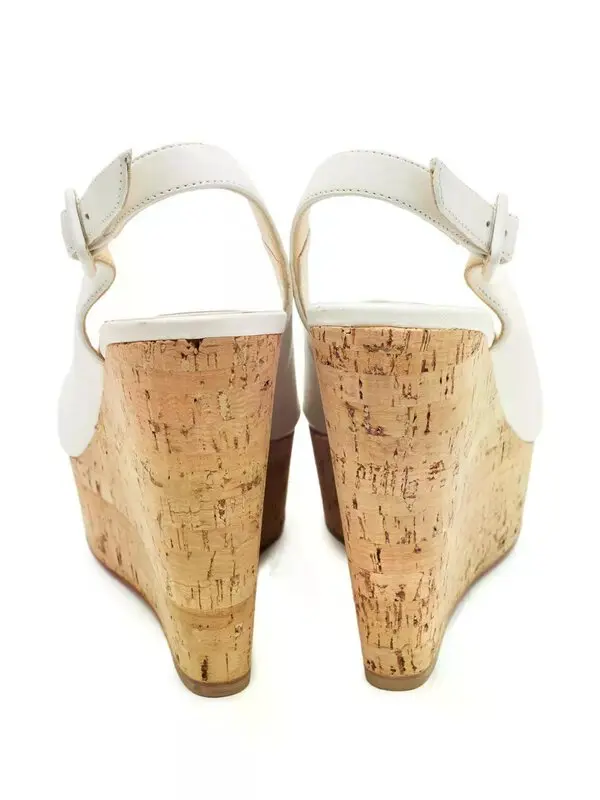 CHRISTIAN LOUBOUTIN Leather Criss-cross Wedge Sandals