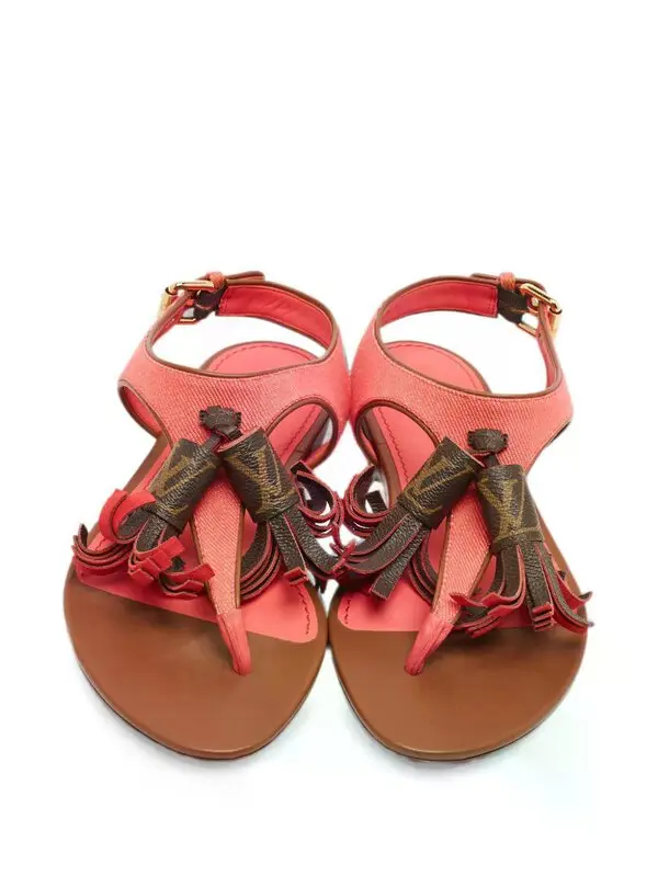 LOUIS VUITTON Destination Monogram Tassel Sandals