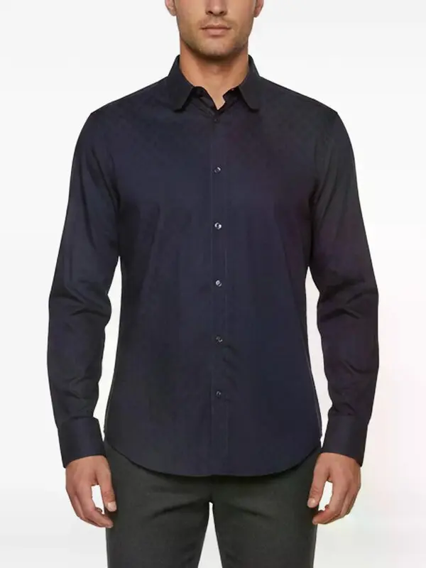 LOUIS VUITTON Monogram-pattern Long-sleeve Shirt