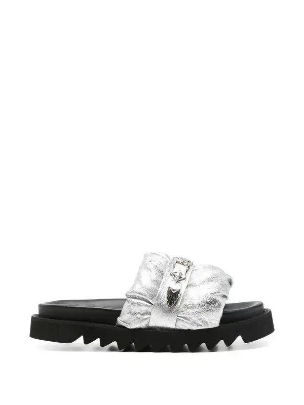 Toga Open-toe Embellished Leather Slides