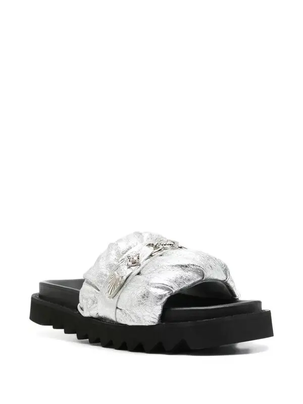Toga Open-toe Embellished Leather Slides