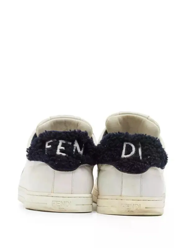 Fendi Shearling-trim Low-top Sneakers