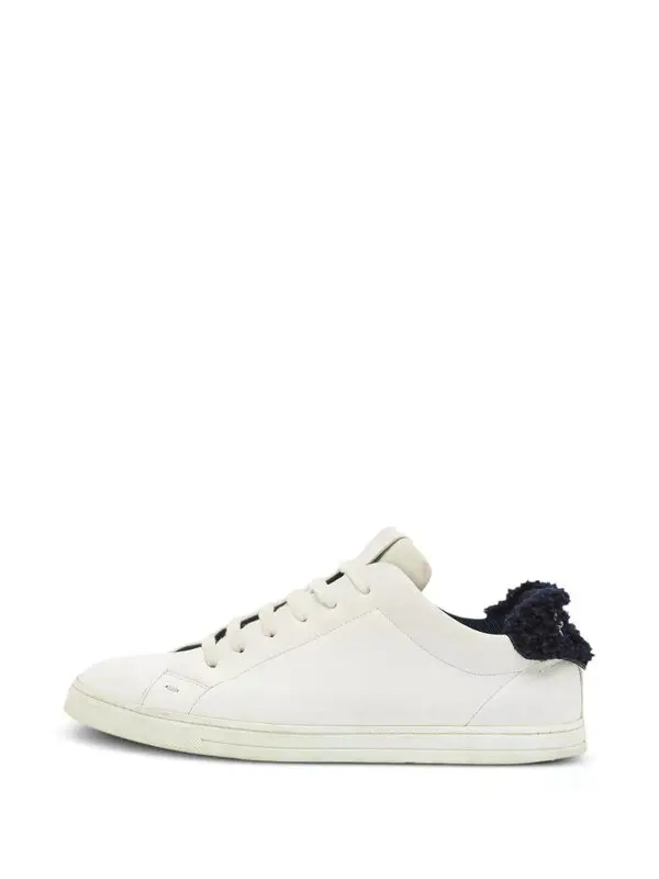 Fendi Shearling-trim Low-top Sneakers - White
