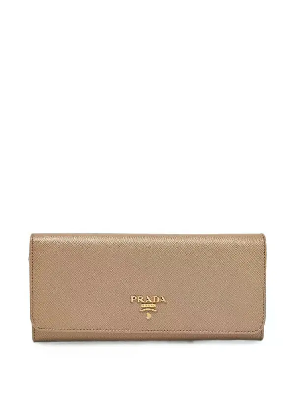 Prada Saffiano Leather Logo-plaque Continental Wallet