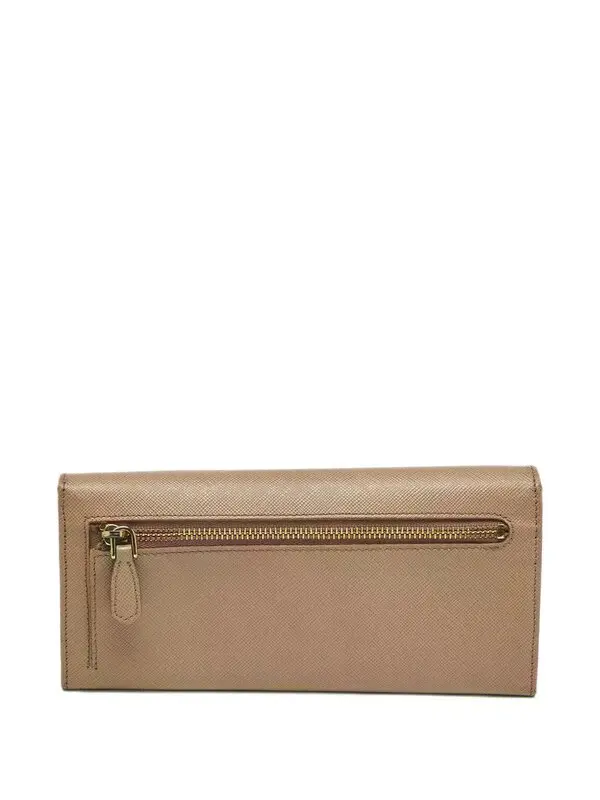 Prada Saffiano Leather Logo-plaque Continental Wallet
