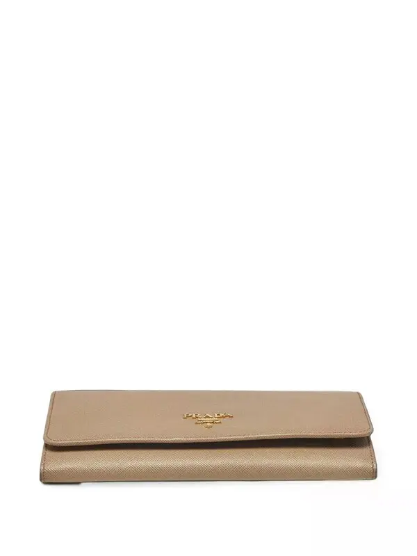 Prada Saffiano Leather Logo-plaque Continental Wallet