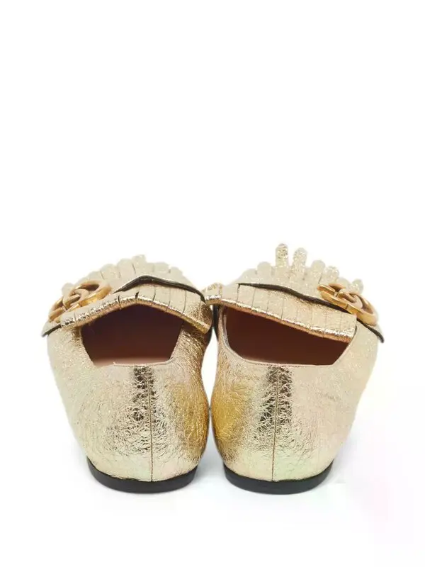 Gucci Marmont Metallic Fringe Ballet Flats