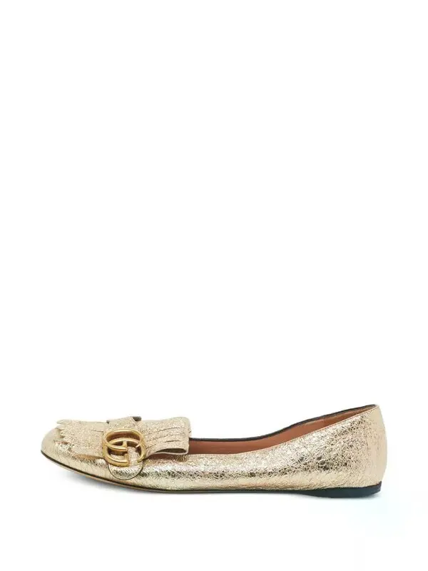 Gucci Marmont Metallic Fringe Ballet Flats