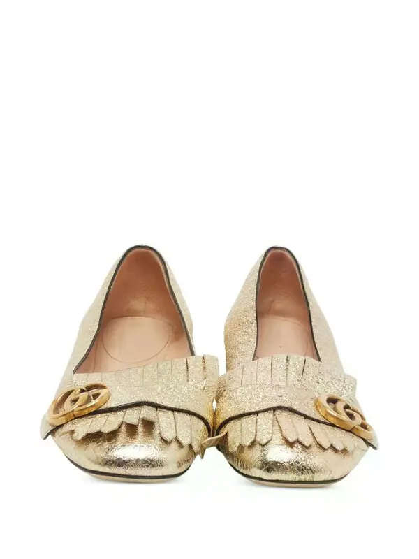 Gucci Marmont Metallic Fringe Ballet Flats