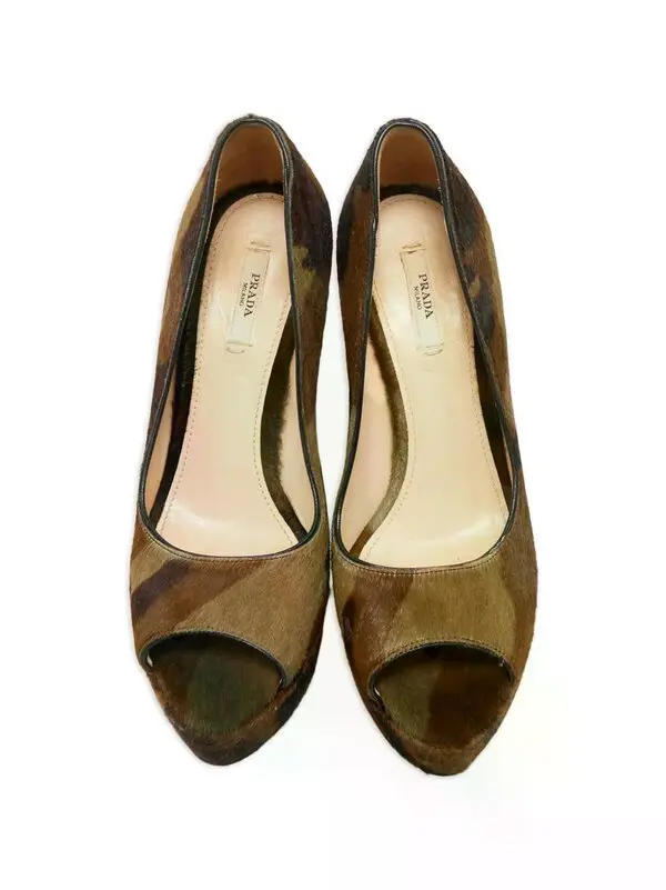 Prada Leopard-print Open-toe Pumps