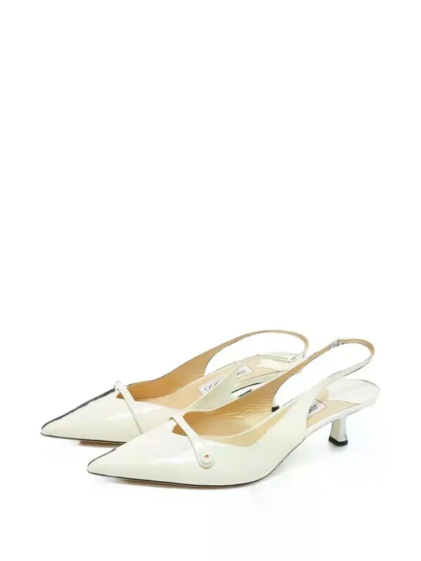 JIMMY CHOO Amita Patent Leather Slingback Pumps - Neutrals