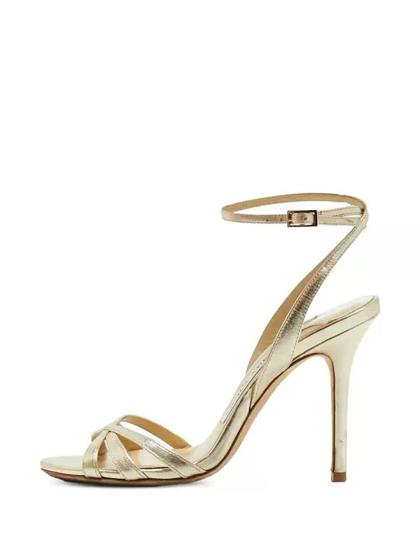 JIMMY CHOO Tone Leather Strappy Stiletto Sandals