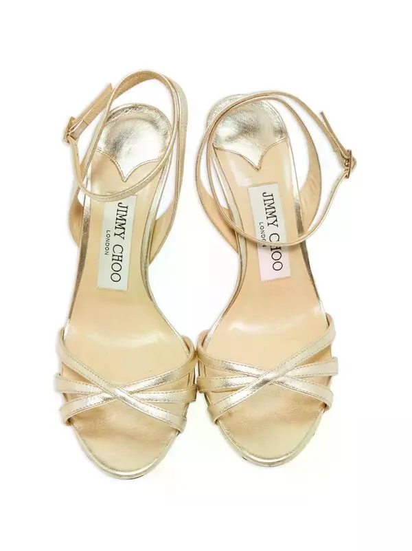 JIMMY CHOO Tone Leather Strappy Stiletto Sandals