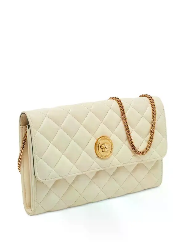 Versace La Medusa Quilted Clutch Bag - Neutrals