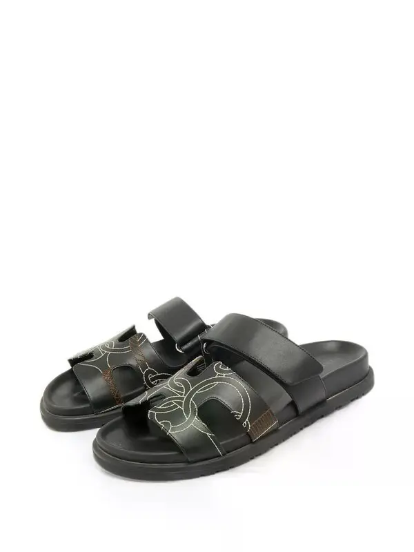 Hermès Chypre Flat Sandals With Stitch Detail