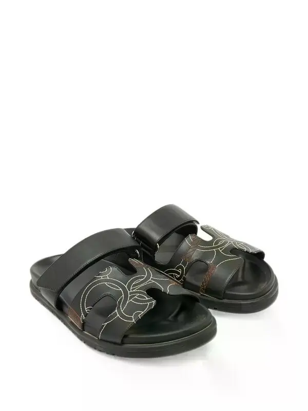 Hermès Chypre Flat Sandals With Stitch Detail