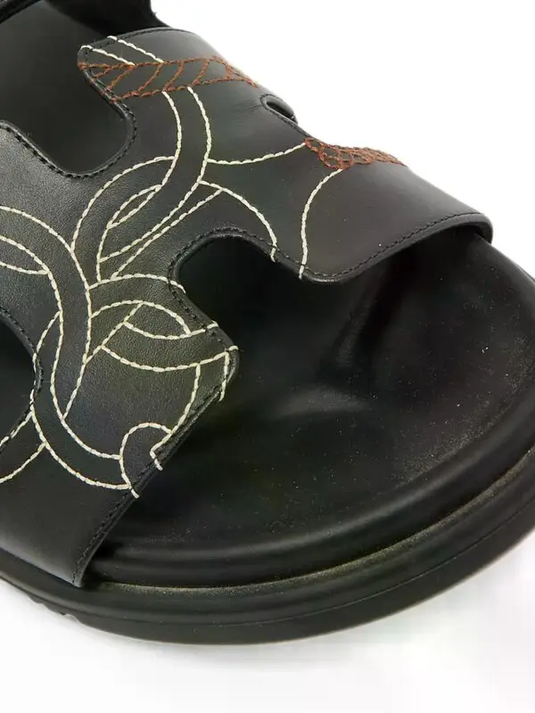 Hermès Chypre Flat Sandals With Stitch Detail