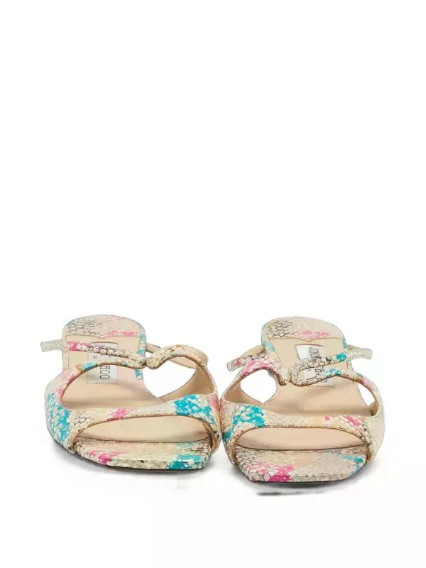 JIMMY CHOO Python-embossed Sandals - Neutrals