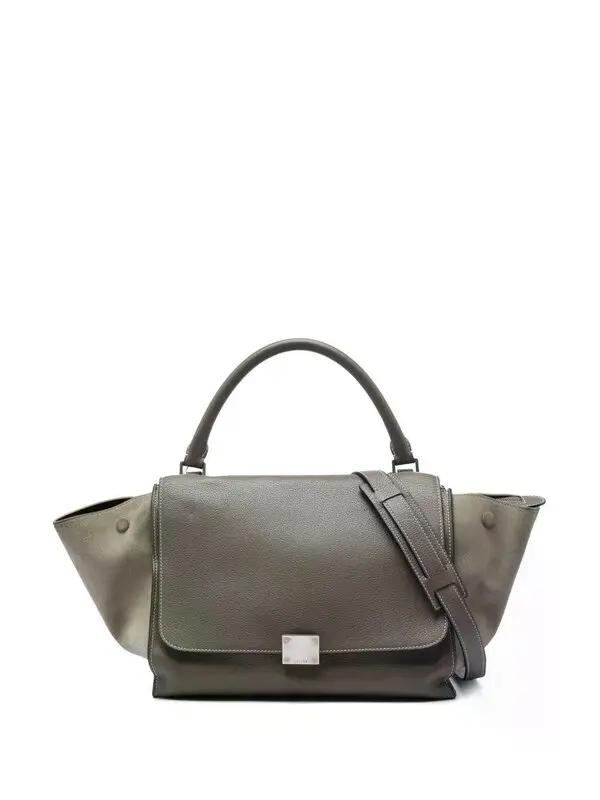 Celine 2012 Medium Calfskin And Suede Trapeze Satchel