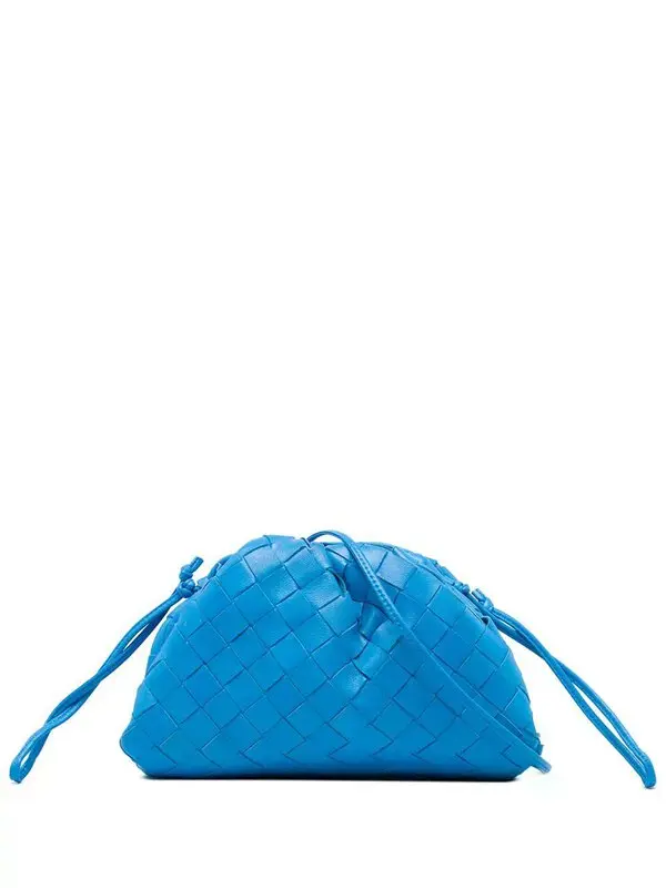 Bottega Veneta 2012-2026 Nappa Intrecciato The Mini Pouch Crossbody Bag - Blue