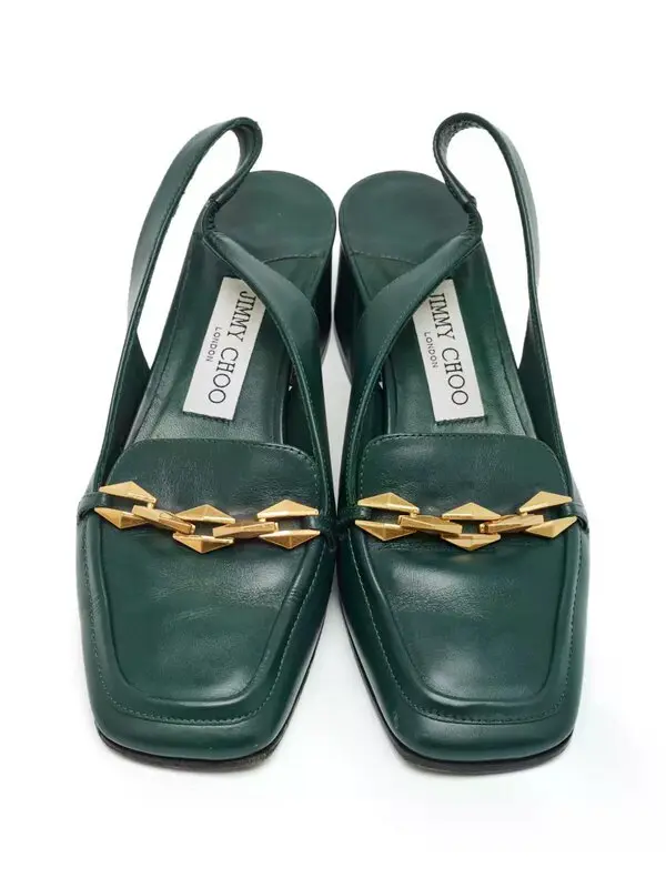 JIMMY CHOO Diamond Slingback Pumps - Green