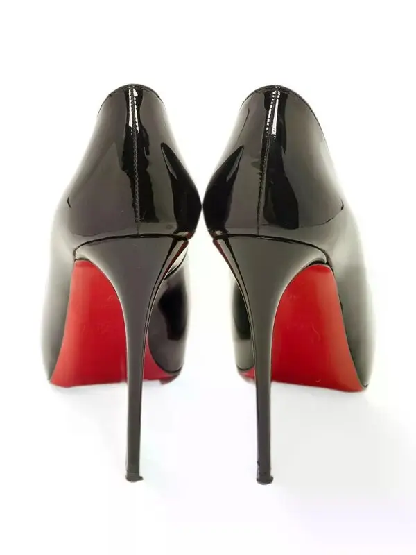 CHRISTIAN LOUBOUTIN Patent Leather Peep-toe Pumps - Black