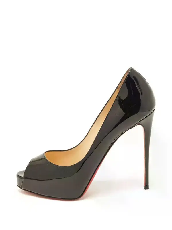 CHRISTIAN LOUBOUTIN Patent Leather Peep-toe Pumps - Black