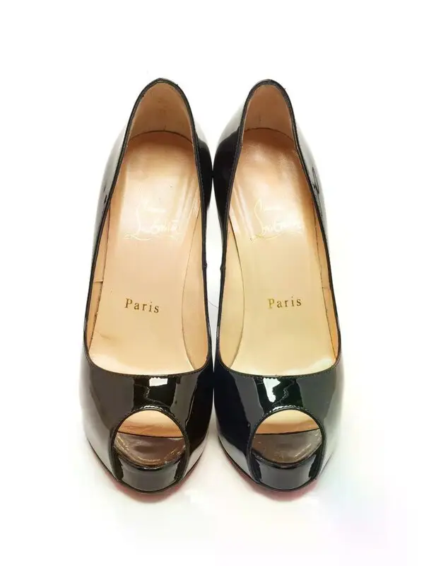 CHRISTIAN LOUBOUTIN Patent Leather Peep-toe Pumps