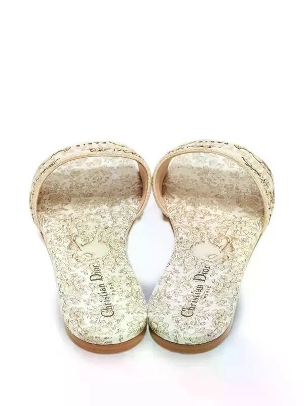 Dior Dway Millefiori Embroidered Slides - Neutrals