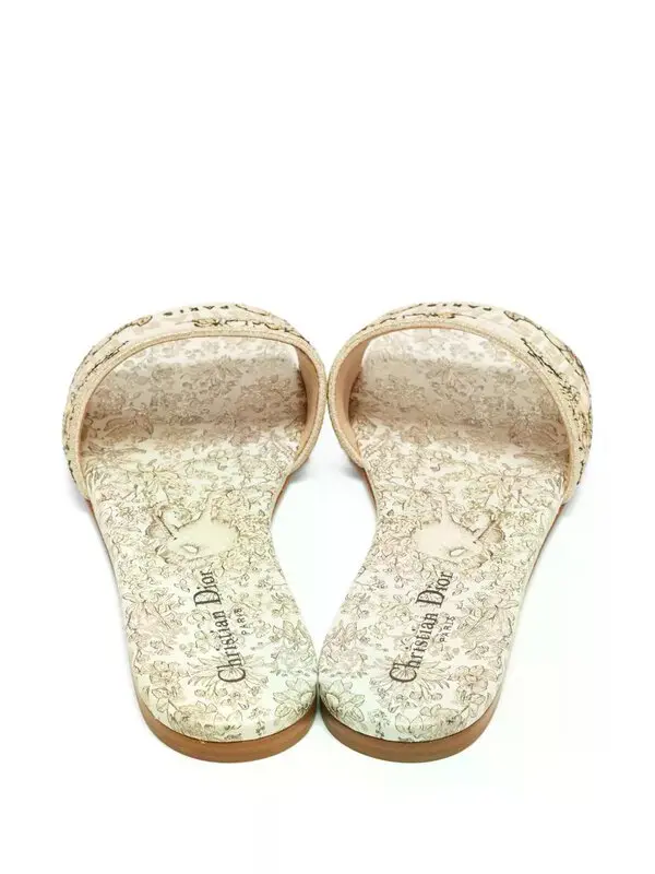 Dior Dway Millefiori Embroidered Slides - Neutrals